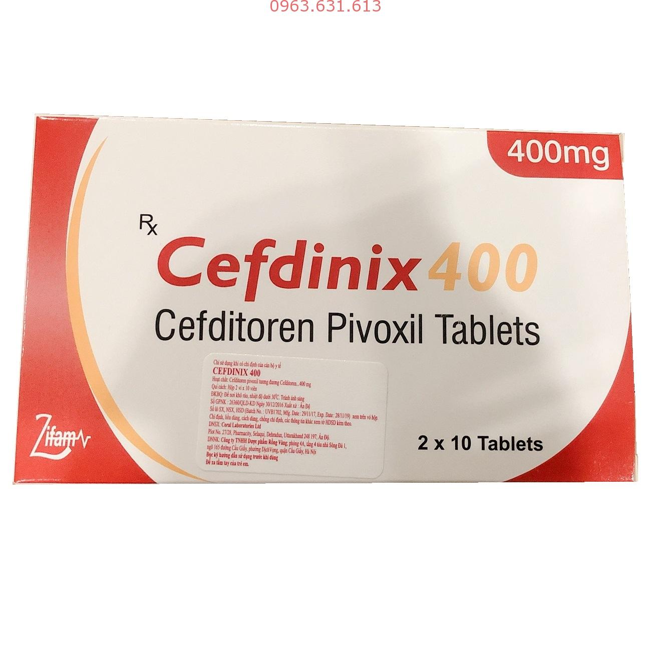 Thuốc cefdinix 400 là thuốc gì? có tác dụng gì? giá bao nhiêu tiền?